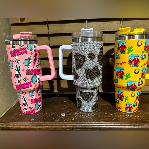 Other | Boutique Punchy Western Style Tumblers 4oz Stainless Steel ...